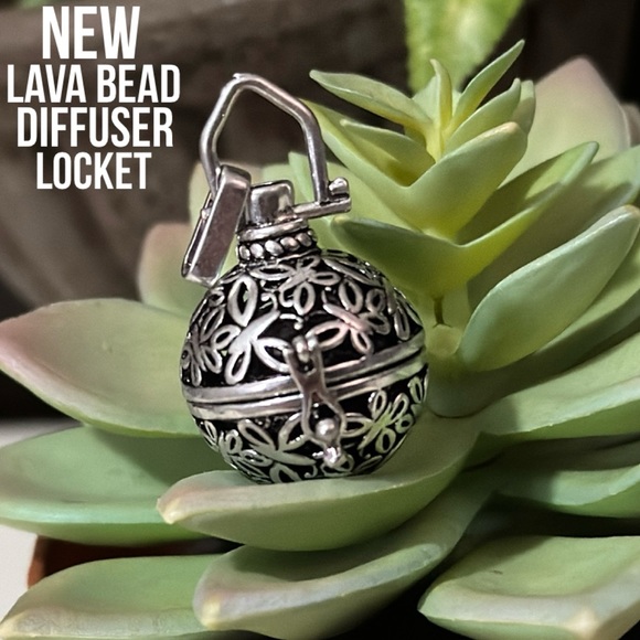 Jewelry | New Lava Bead Diffuser Necklace Locketsilver Toned | Poshmark